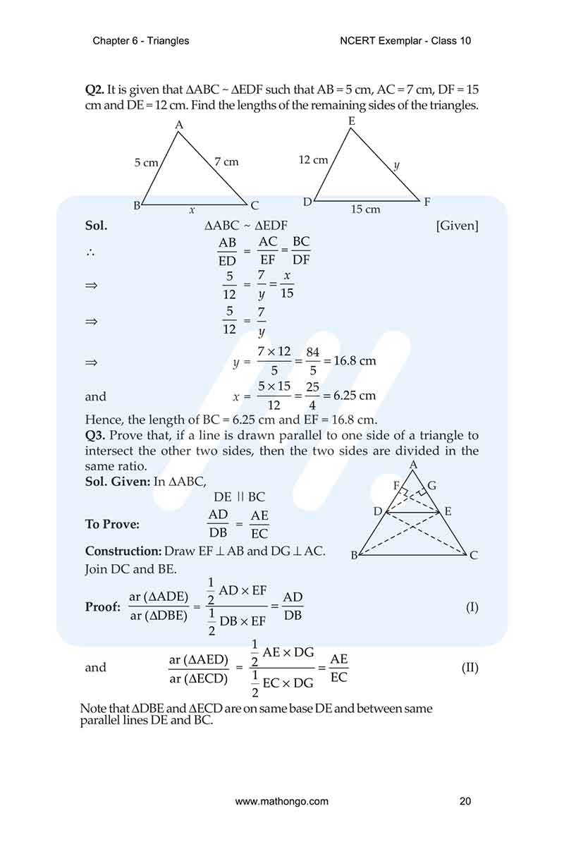 NCERT Exemplar for Class 10 Maths Chapter 6 – MathonGo
