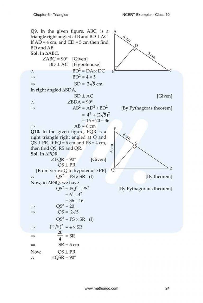 NCERT Exemplar for Class 10 Maths Chapter 6 – MathonGo