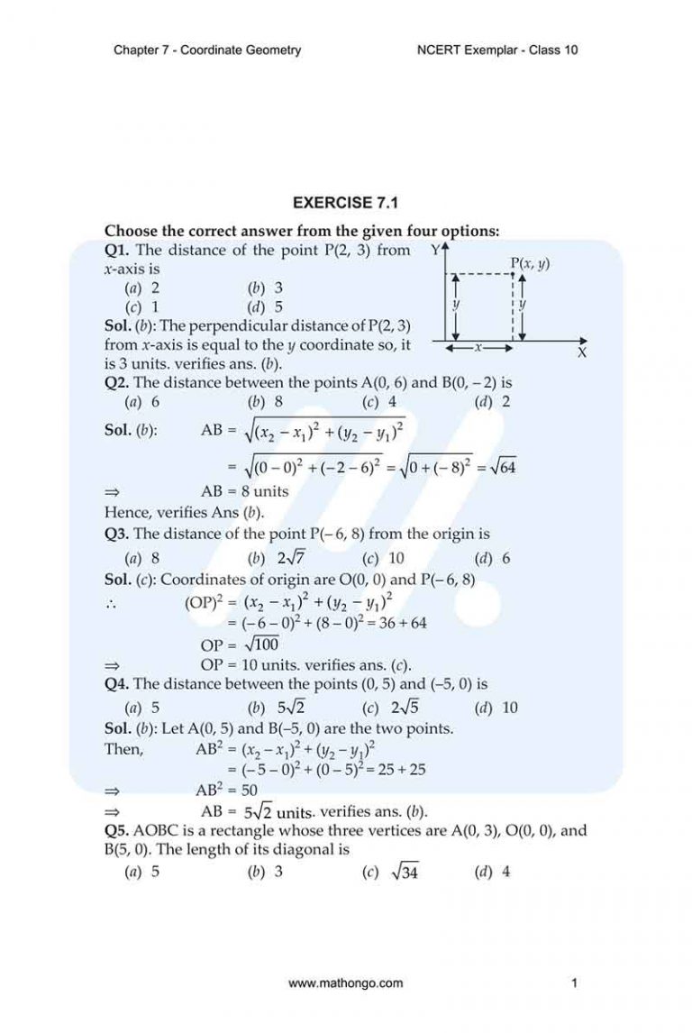 NCERT Exemplar for Class 10 Maths Chapter 7 – MathonGo