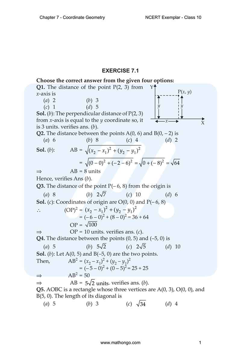 NCERT Exemplar for Class 10 Maths Chapter 7 – MathonGo