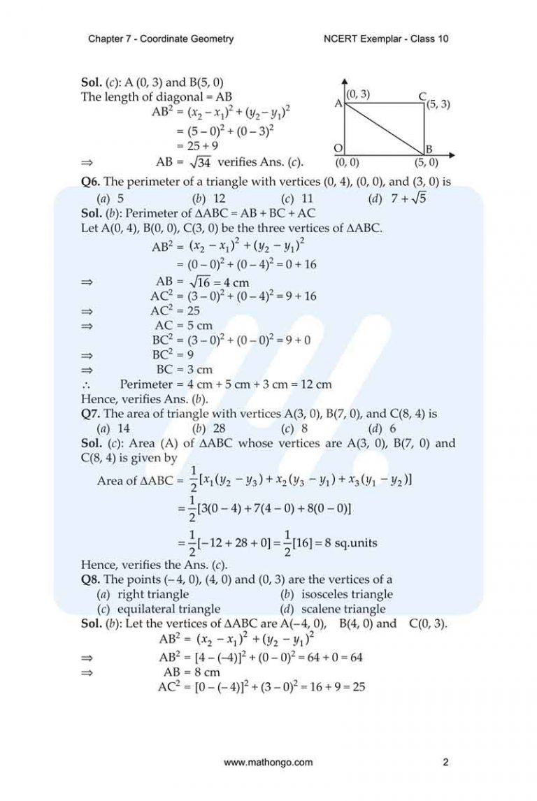 NCERT Exemplar for Class 10 Maths Chapter 7 – MathonGo