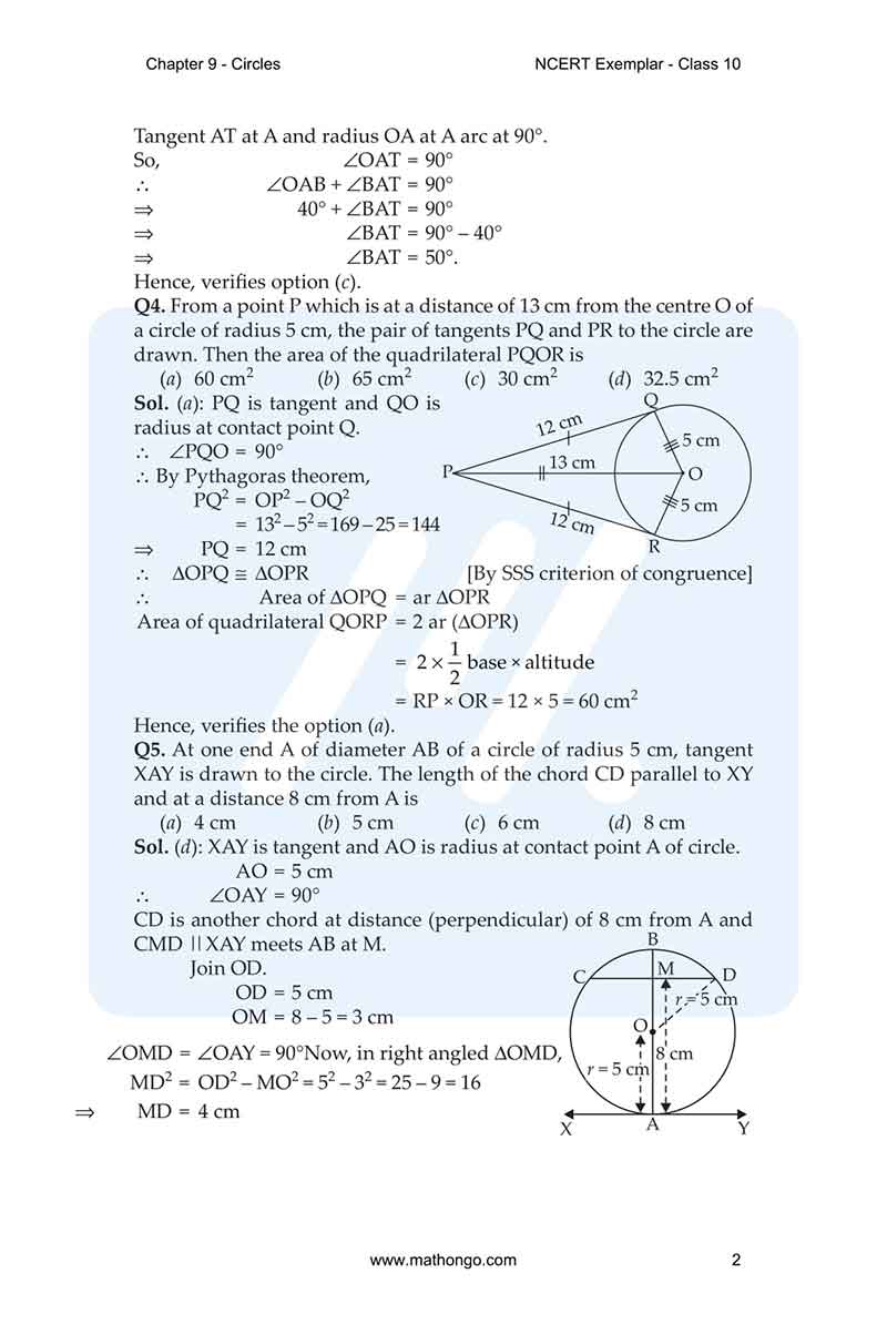 NCERT Exemplar for Class 10 Maths Chapter 9 – MathonGo