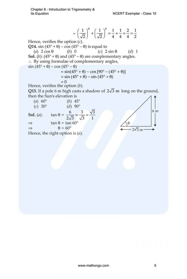 NCERT Exemplar for Class 10 Maths Chapter 8 – MathonGo