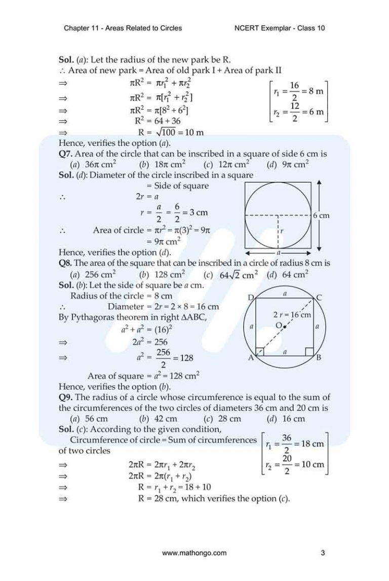 NCERT Exemplar for Class 10 Maths Chapter 11 – MathonGo