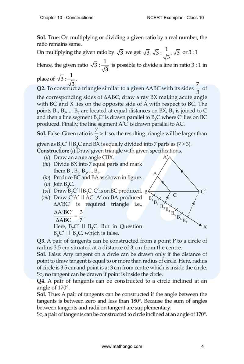 NCERT Exemplar for Class 10 Maths Chapter 10 – MathonGo