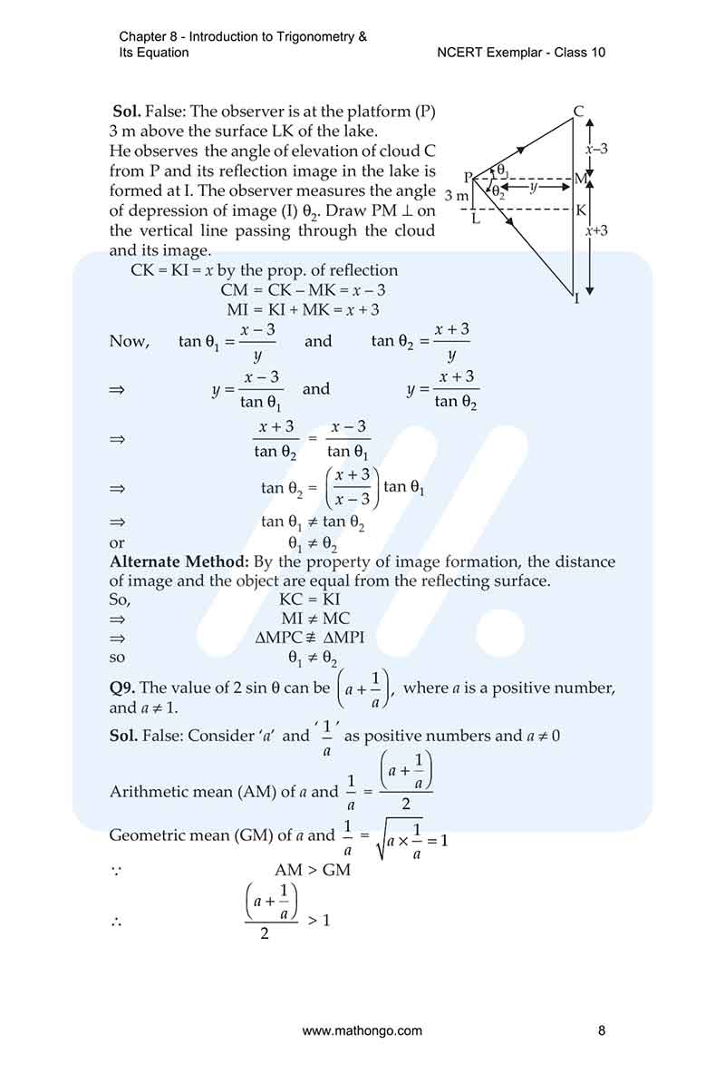 NCERT Exemplar for Class 10 Maths Chapter 8 – MathonGo