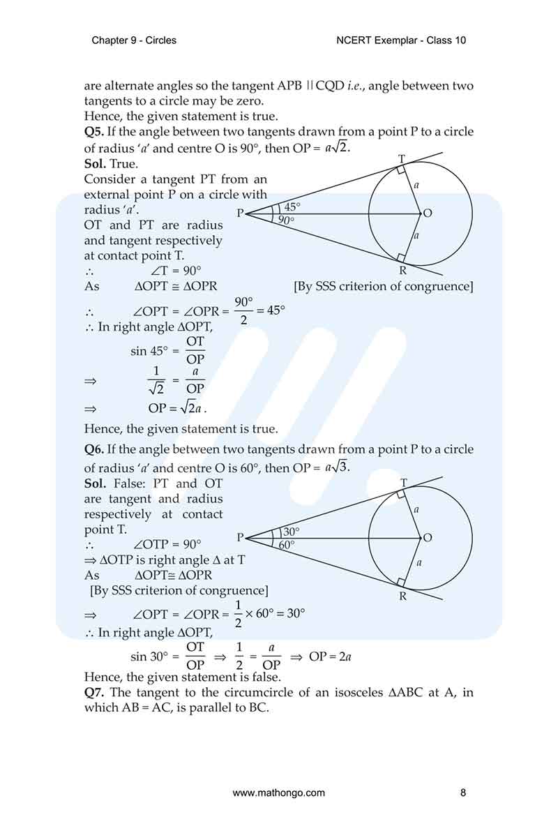 NCERT Exemplar for Class 10 Maths Chapter 9 – MathonGo