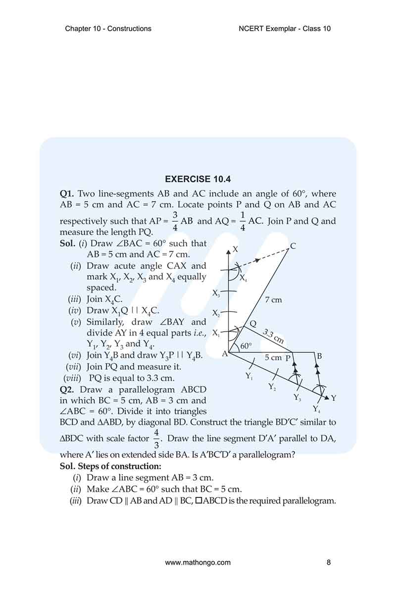NCERT Exemplar for Class 10 Maths Chapter 10 – MathonGo