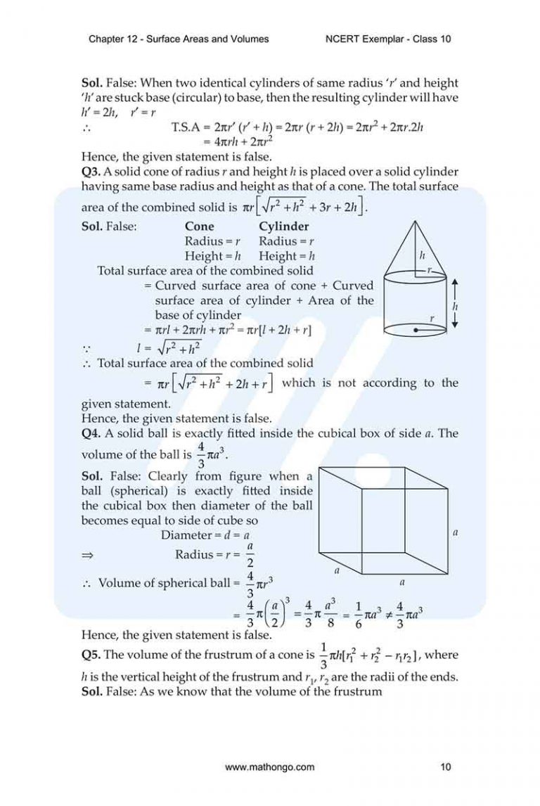 NCERT Exemplar for Class 10 Maths Chapter 12 – MathonGo