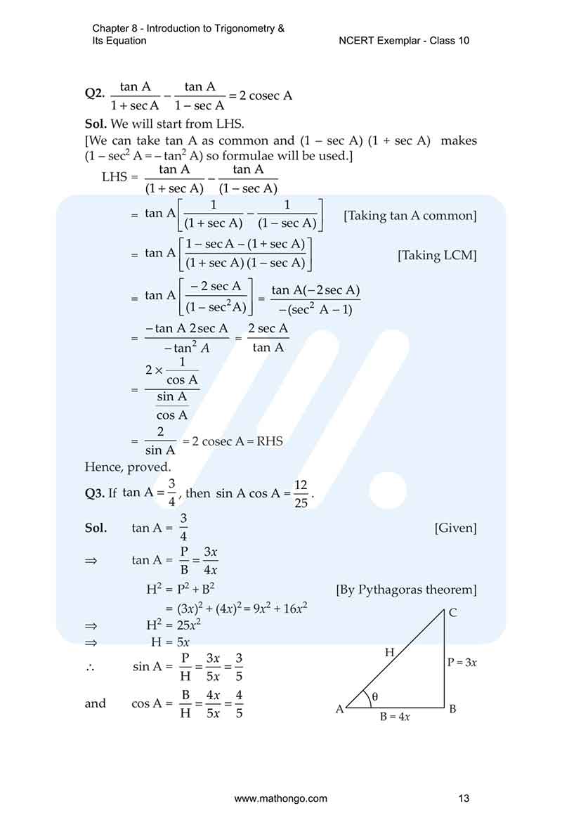 NCERT Exemplar for Class 10 Maths Chapter 8 – MathonGo