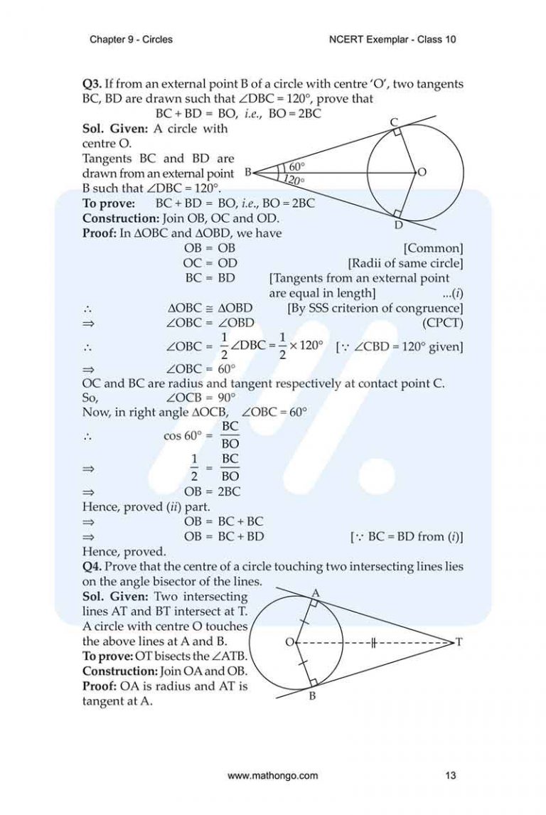 NCERT Exemplar for Class 10 Maths Chapter 9 – MathonGo
