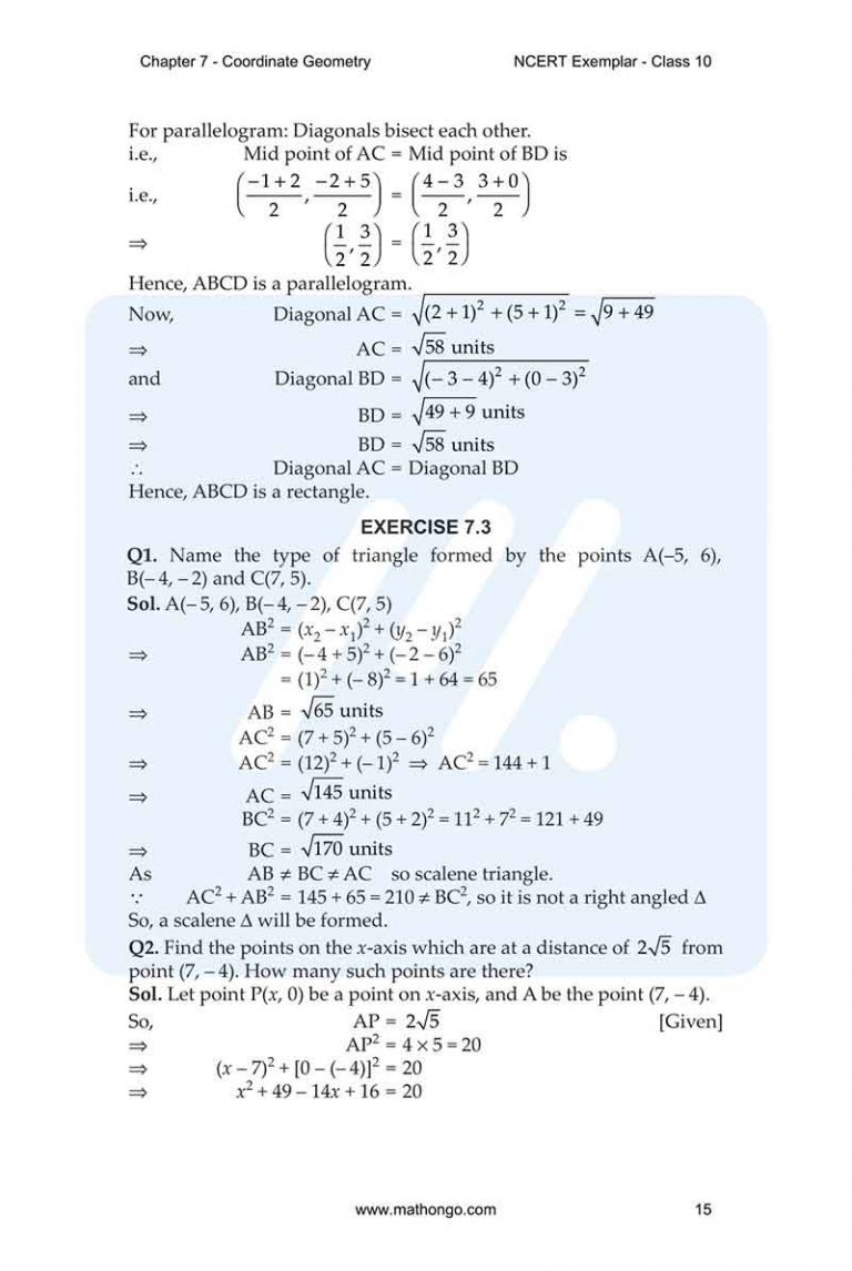 NCERT Exemplar for Class 10 Maths Chapter 7 – MathonGo