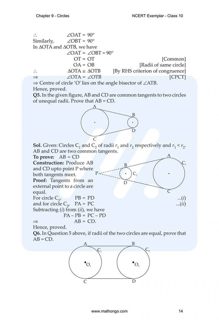 NCERT Exemplar for Class 10 Maths Chapter 9 – MathonGo