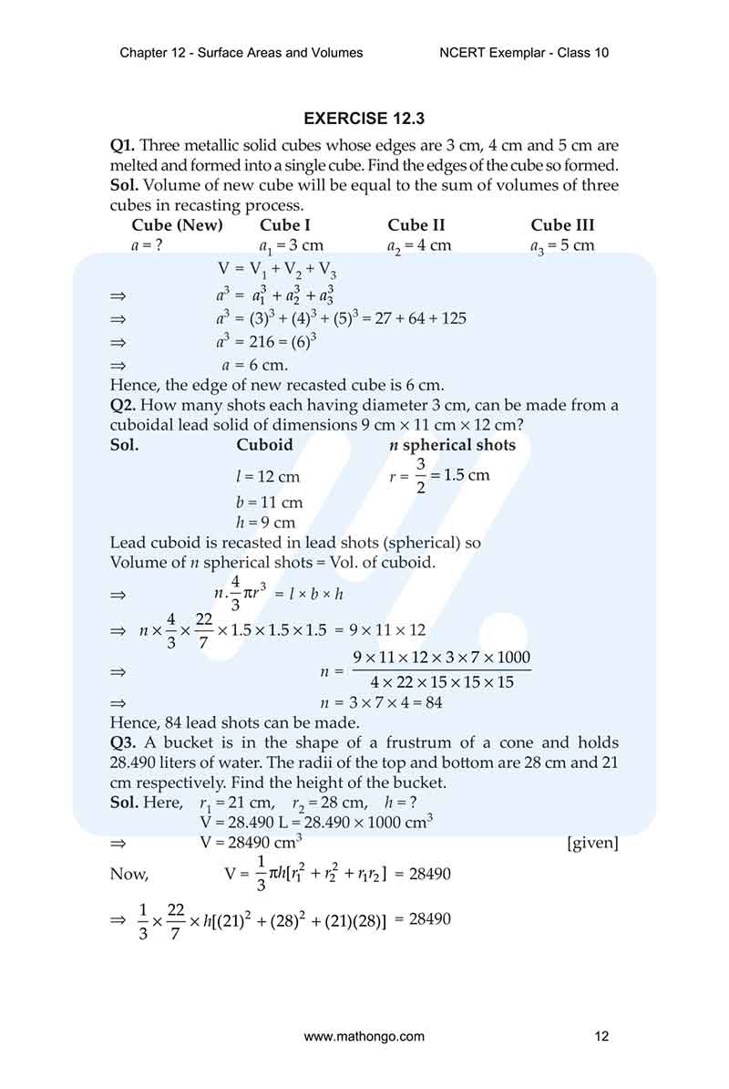 NCERT Exemplar for Class 10 Maths Chapter 12 – MathonGo