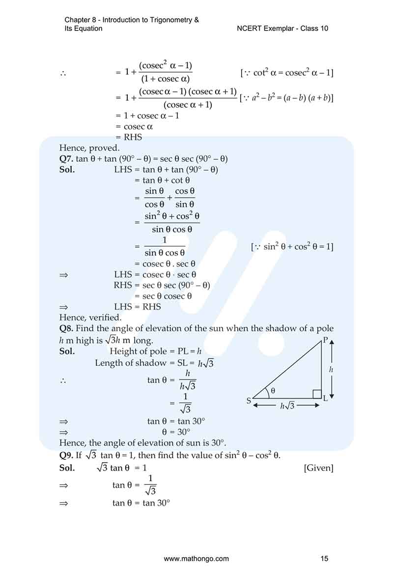 NCERT Exemplar for Class 10 Maths Chapter 8 – MathonGo