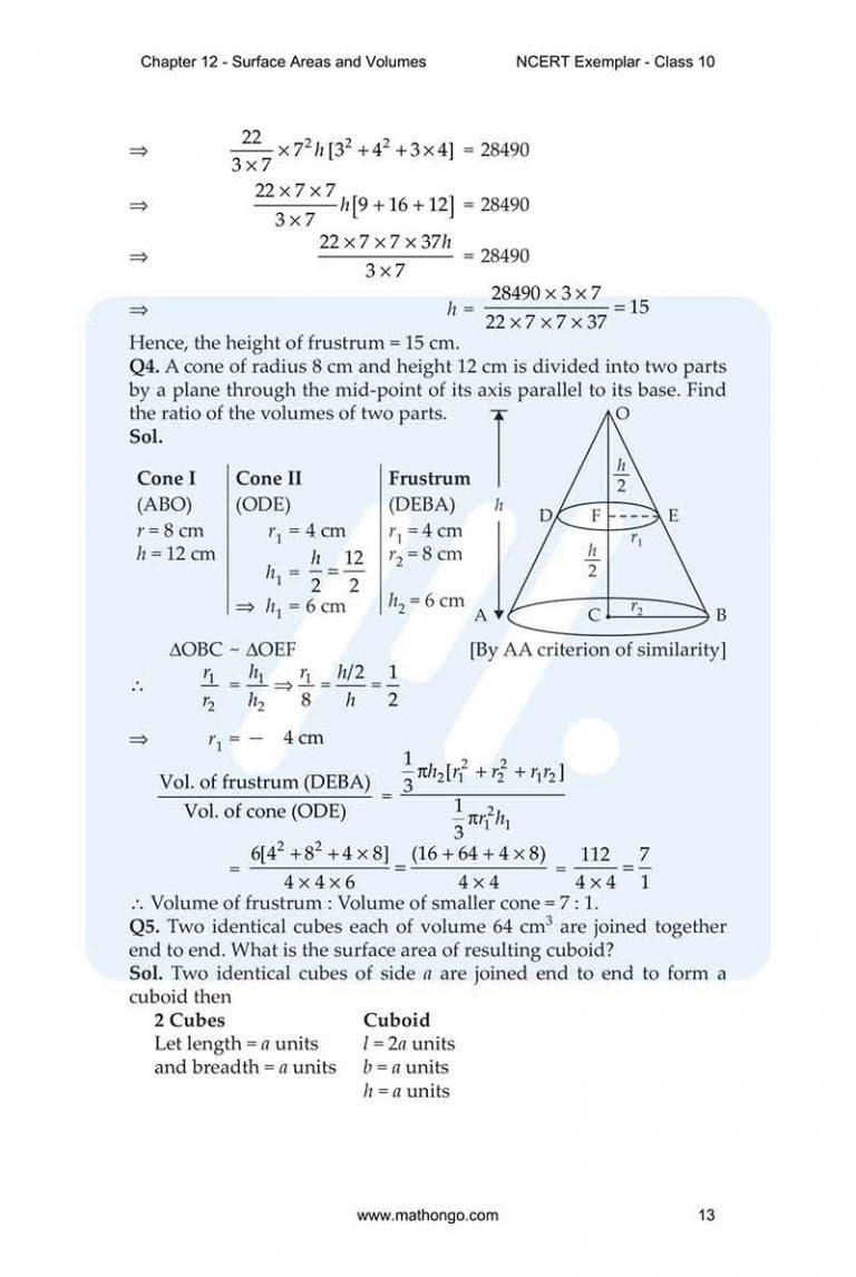 NCERT Exemplar for Class 10 Maths Chapter 12 – MathonGo