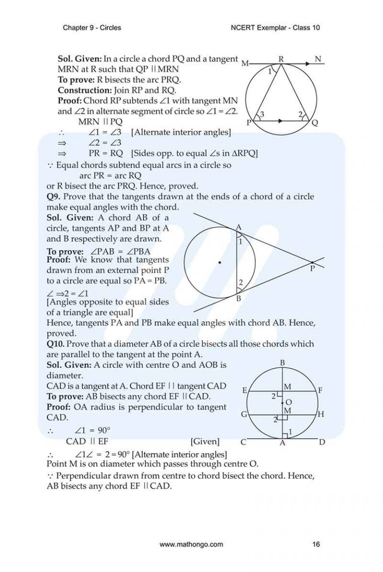 NCERT Exemplar for Class 10 Maths Chapter 9 – MathonGo