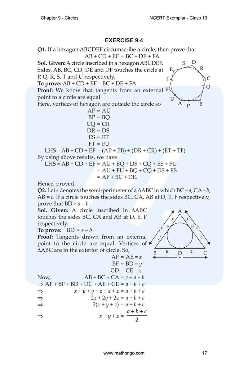 NCERT Exemplar for Class 10 Maths Chapter 9 – MathonGo