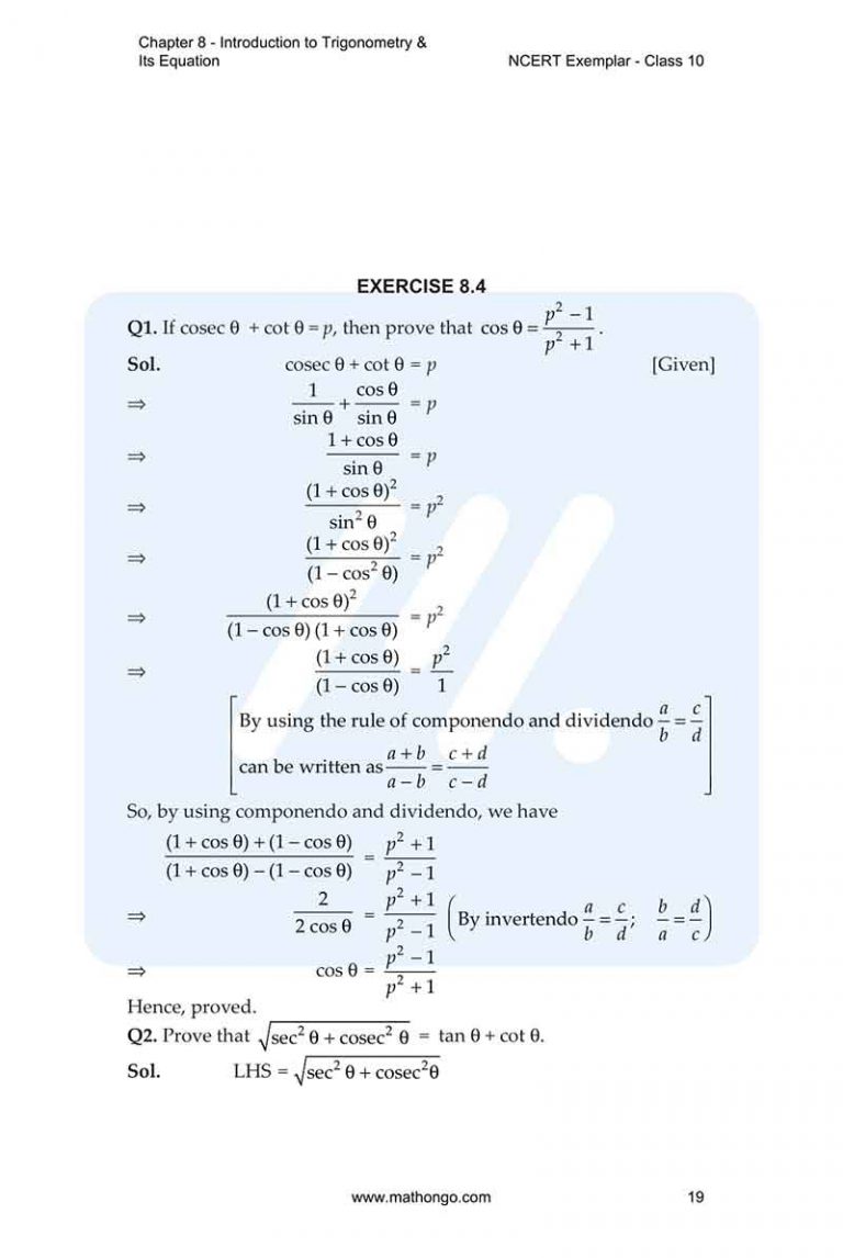 NCERT Exemplar for Class 10 Maths Chapter 8 – MathonGo
