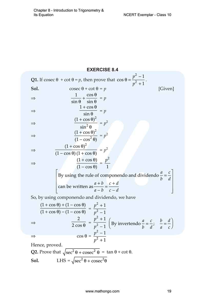 NCERT Exemplar for Class 10 Maths Chapter 8 – MathonGo