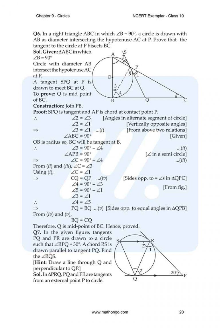NCERT Exemplar for Class 10 Maths Chapter 9 – MathonGo