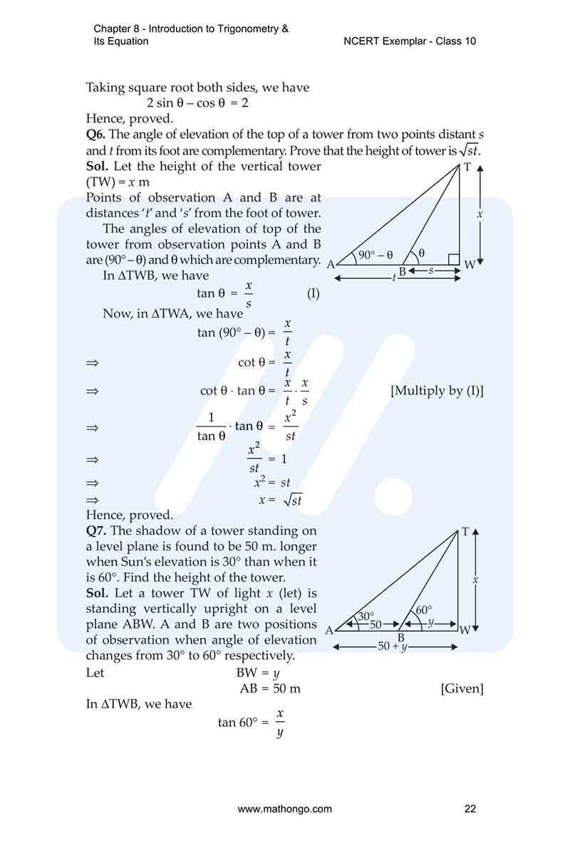 NCERT Exemplar for Class 10 Maths Chapter 8 – MathonGo