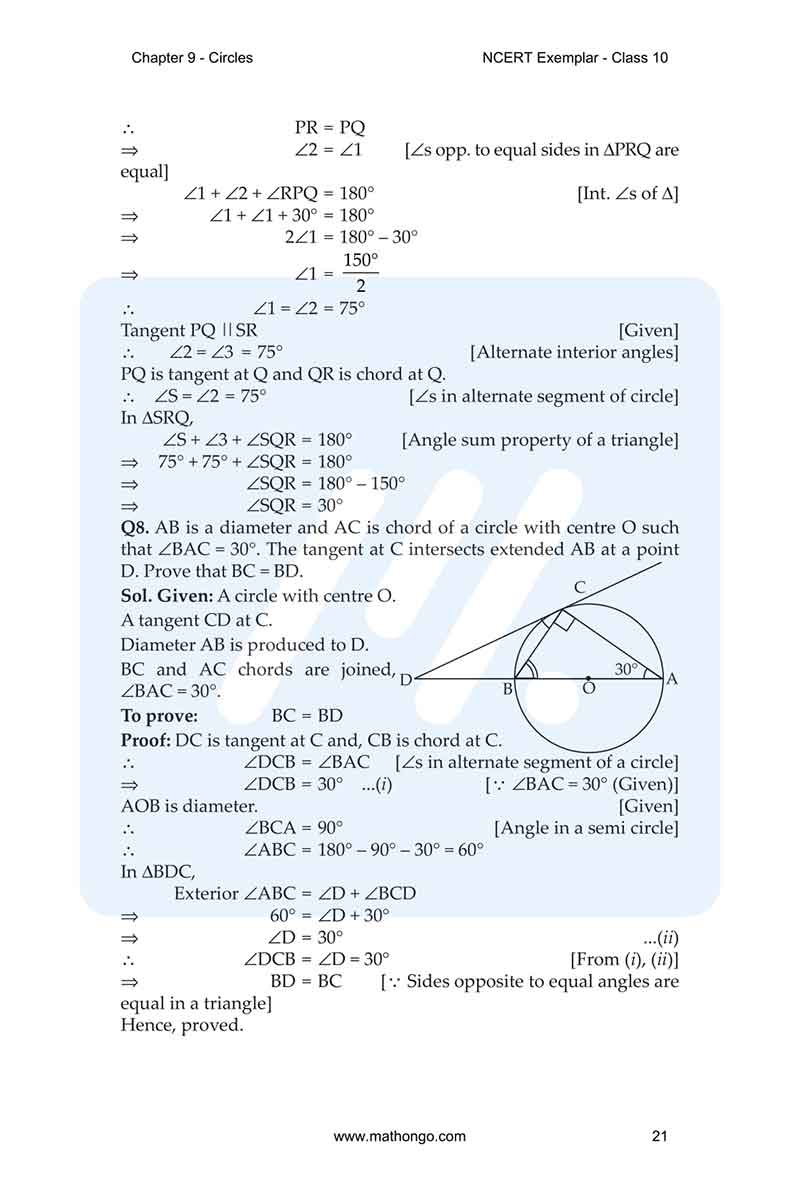 NCERT Exemplar for Class 10 Maths Chapter 9 – MathonGo