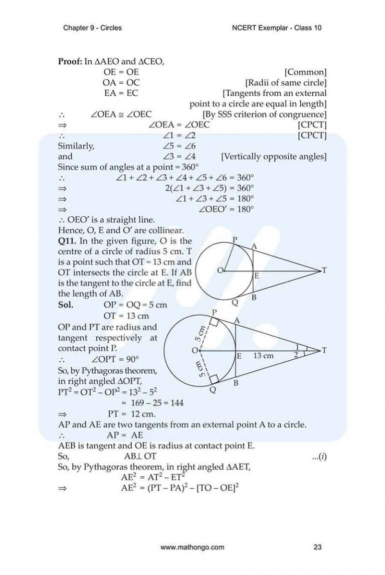 NCERT Exemplar for Class 10 Maths Chapter 9 – MathonGo