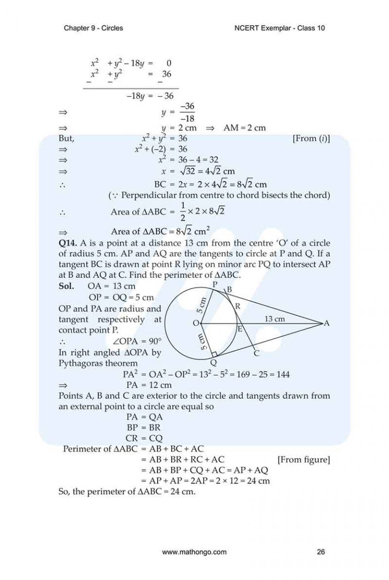 NCERT Exemplar for Class 10 Maths Chapter 9 – MathonGo