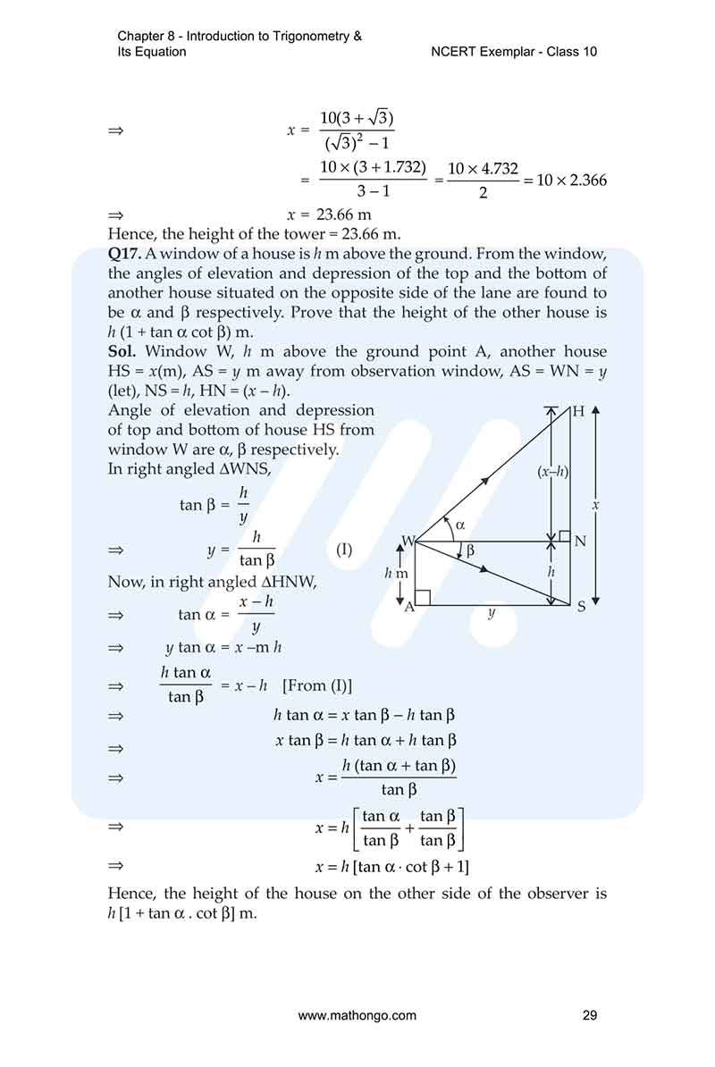 NCERT Exemplar for Class 10 Maths Chapter 8 – MathonGo
