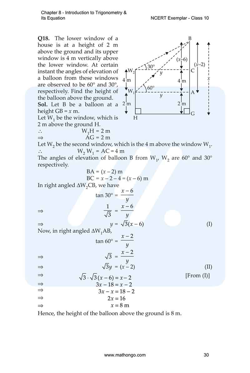 NCERT Exemplar for Class 10 Maths Chapter 8 – MathonGo