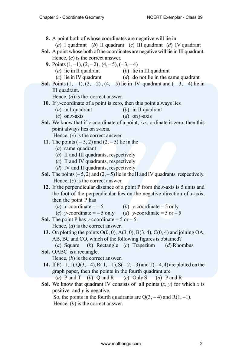 NCERT Exemplar for Class 9 Maths Chapter 3 – MathonGo