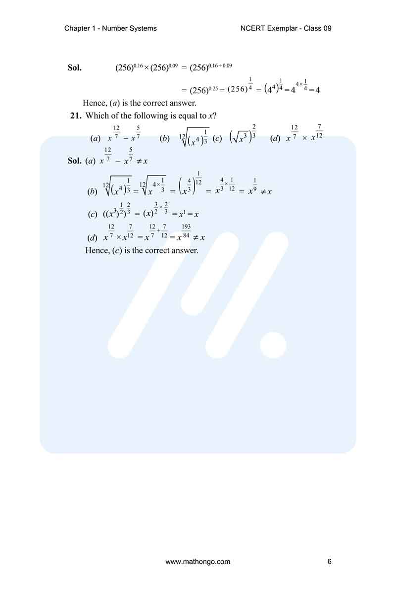NCERT Exemplar for Class 9 Maths Chapter 1 – MathonGo