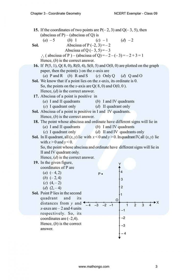 NCERT Exemplar for Class 9 Maths Chapter 3 – MathonGo