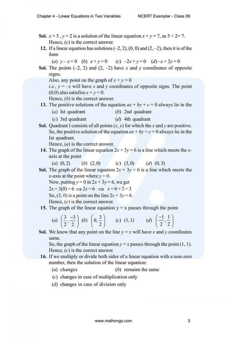 NCERT Exemplar for Class 9 Maths Chapter 4 – MathonGo