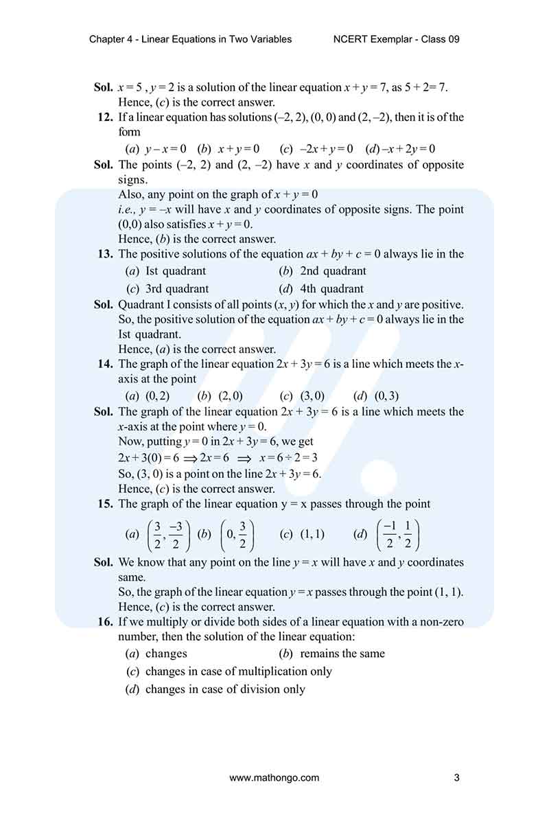 NCERT Exemplar for Class 9 Maths Chapter 4 – MathonGo