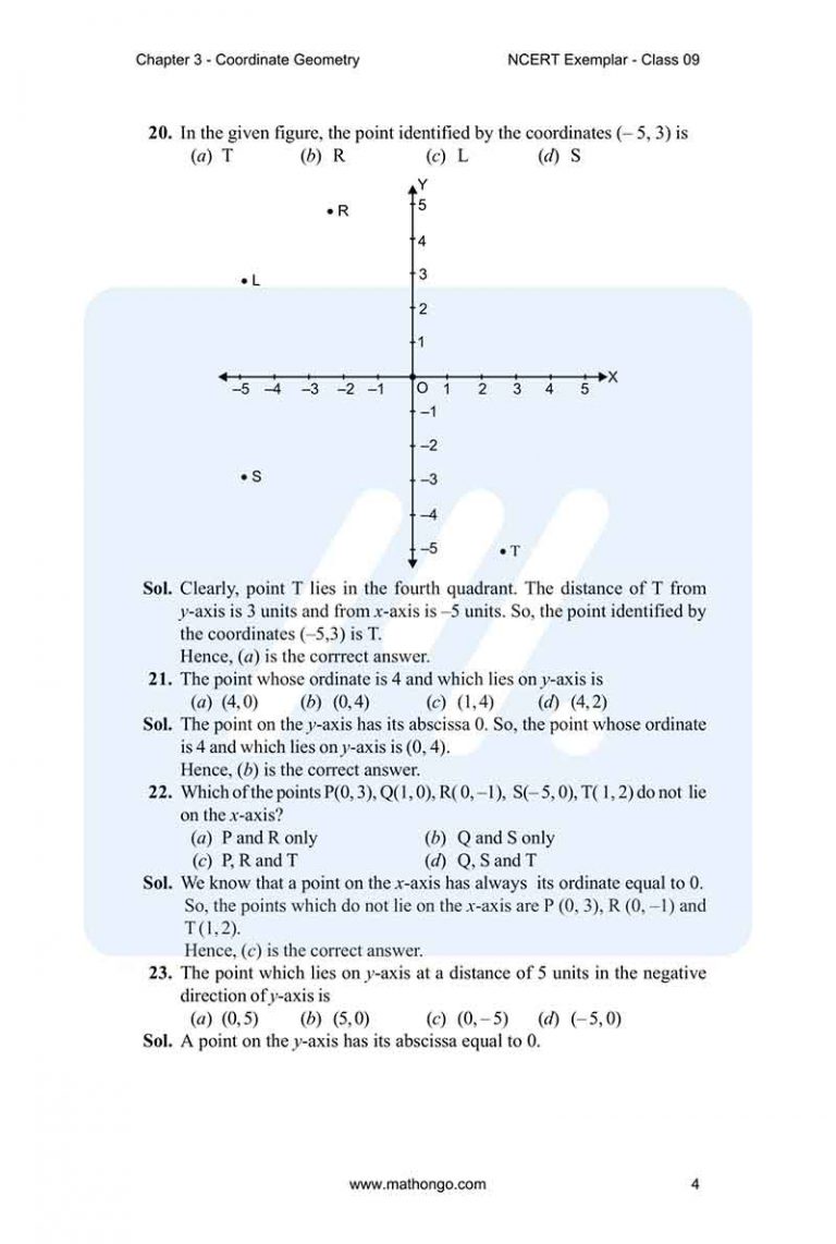 NCERT Exemplar for Class 9 Maths Chapter 3 – MathonGo