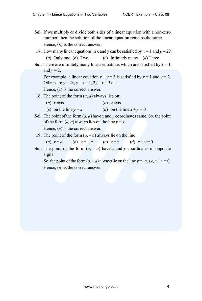 NCERT Exemplar for Class 9 Maths Chapter 4 – MathonGo
