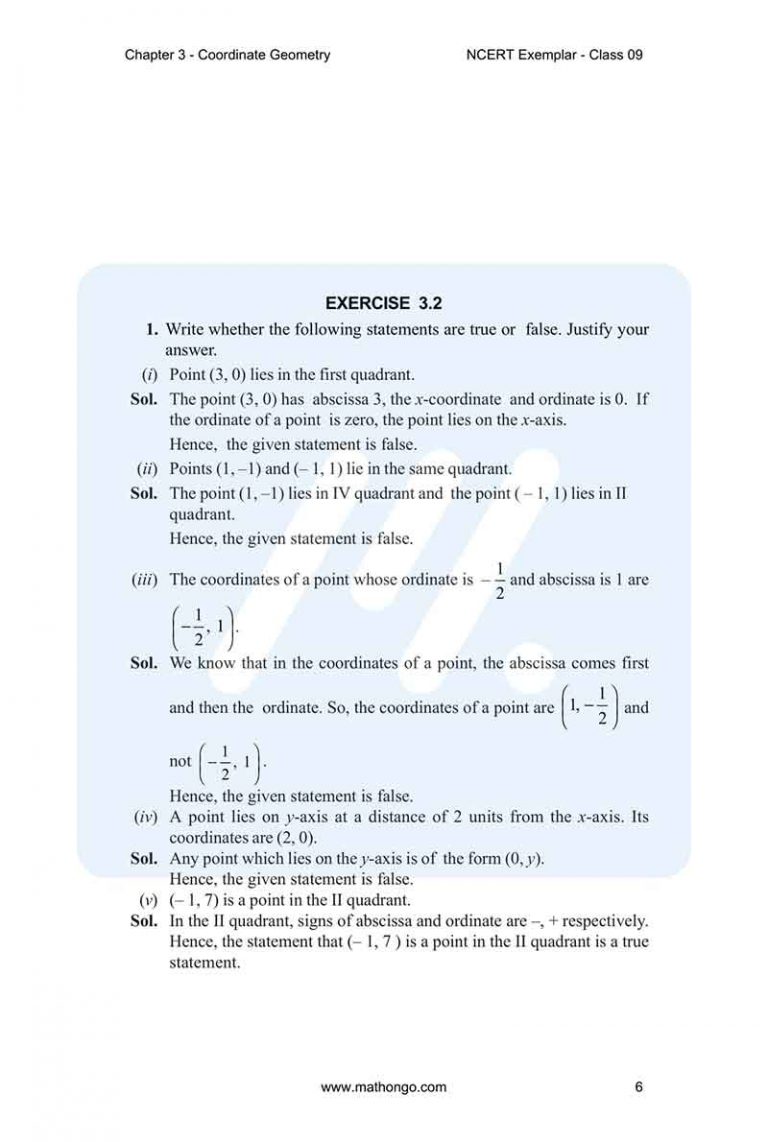 NCERT Exemplar for Class 9 Maths Chapter 3 – MathonGo