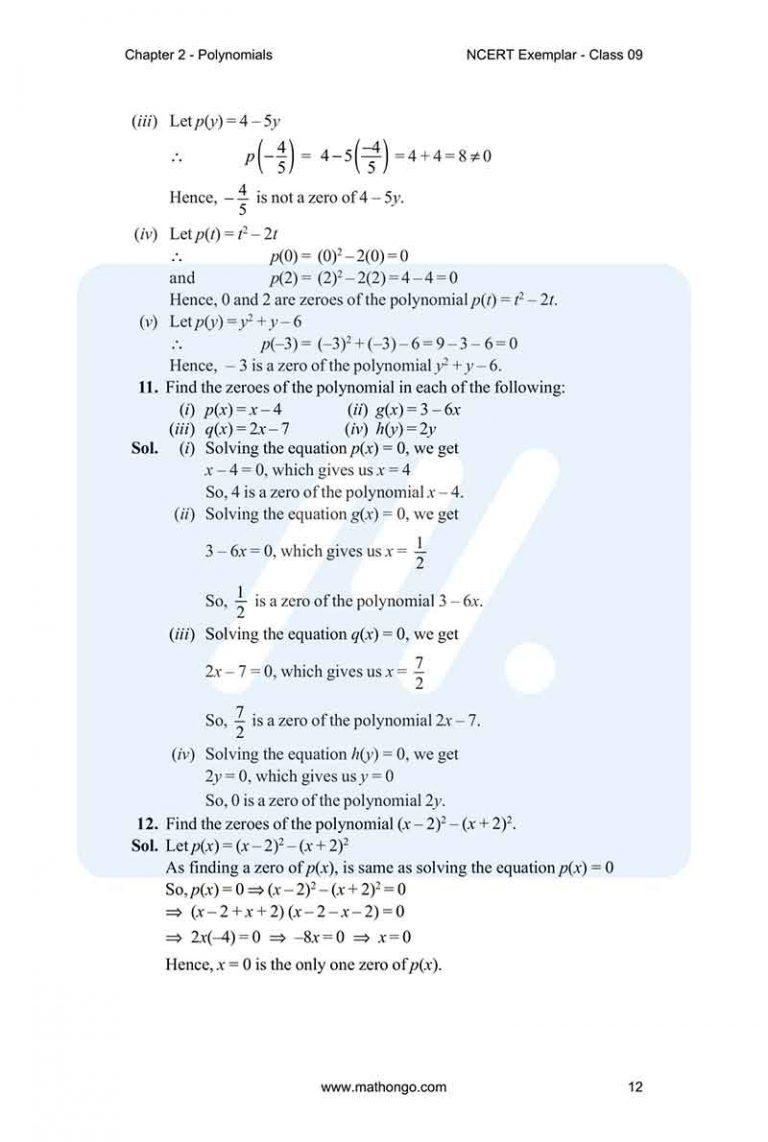 NCERT Exemplar for Class 9 Maths Chapter 2 – MathonGo