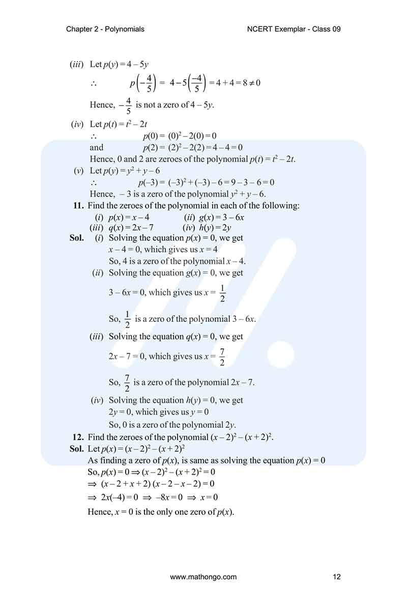 NCERT Exemplar For Class 9 Maths Chapter 2 MathonGo
