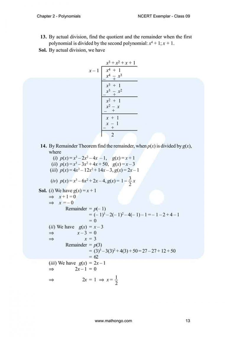 NCERT Exemplar for Class 9 Maths Chapter 2 – MathonGo