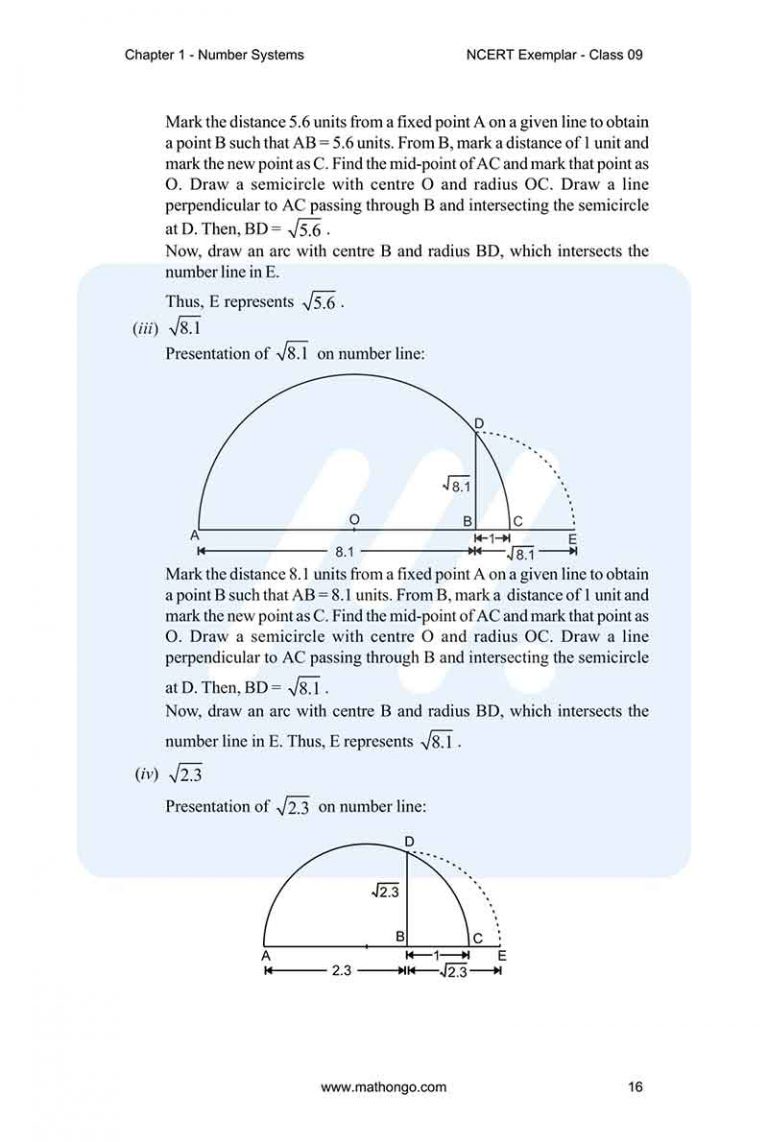 NCERT Exemplar for Class 9 Maths Chapter 1 – MathonGo