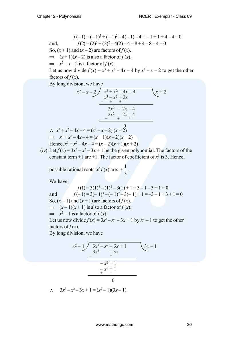 NCERT Exemplar for Class 9 Maths Chapter 2 – MathonGo