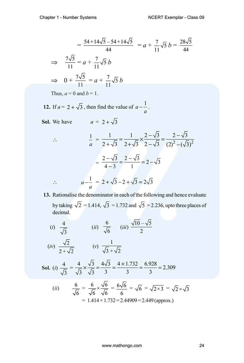 NCERT Exemplar For Class 9 Maths Chapter 1 MathonGo NCERT Exemplar For Class 9 Maths Chapter 1 MathonGo