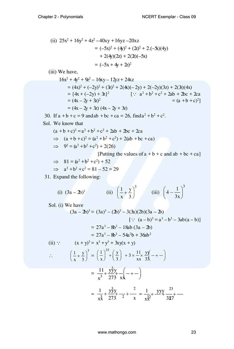 NCERT Exemplar for Class 9 Maths Chapter 2 – MathonGo
