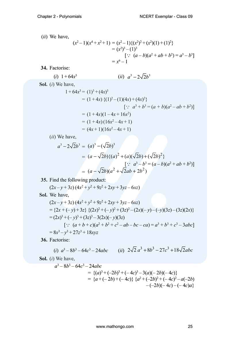 NCERT Exemplar for Class 9 Maths Chapter 2 – MathonGo