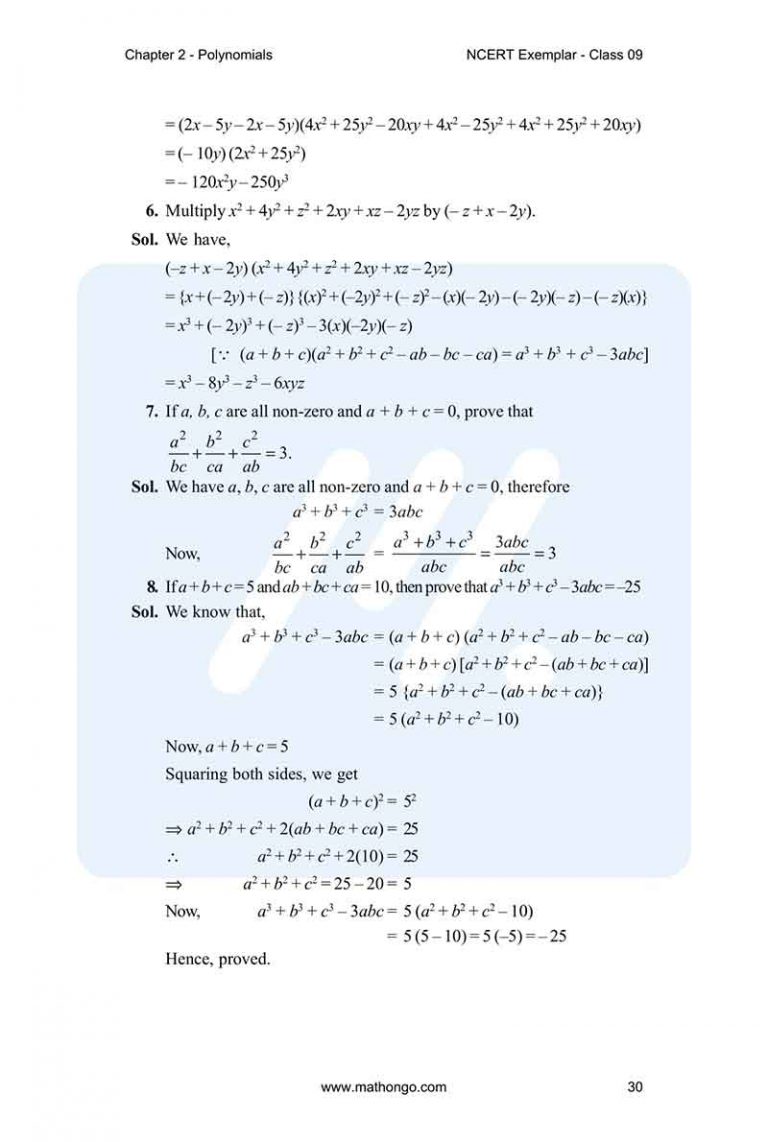 NCERT Exemplar for Class 9 Maths Chapter 2 – MathonGo