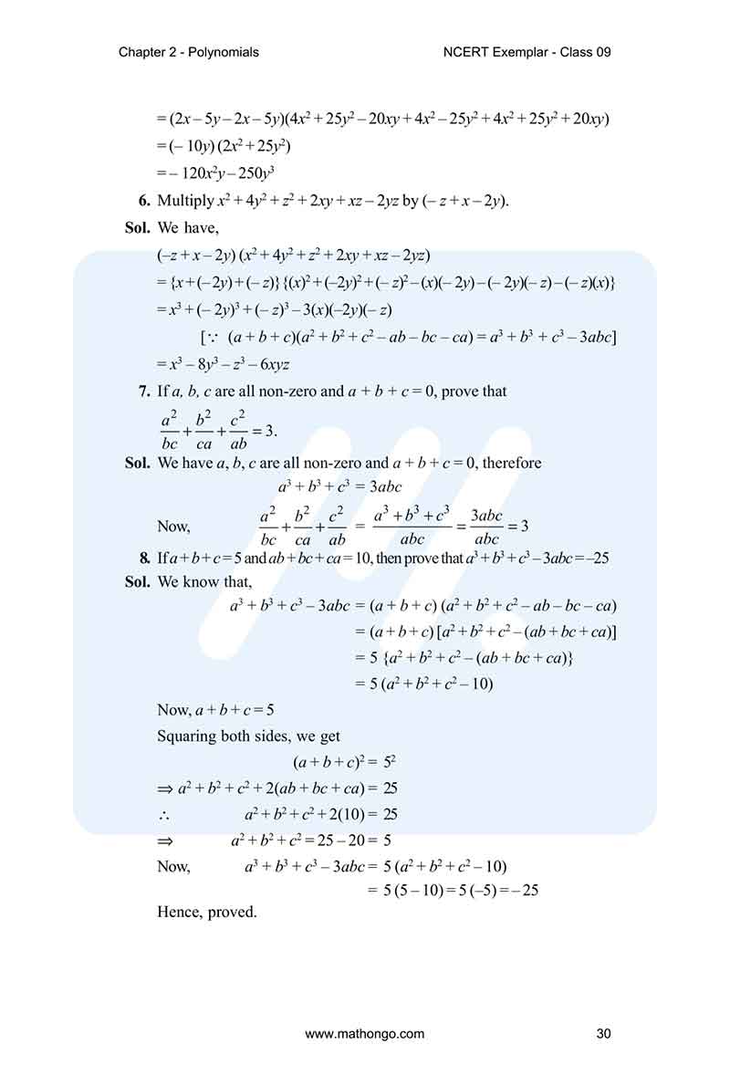 NCERT Exemplar for Class 9 Maths Chapter 2 – MathonGo