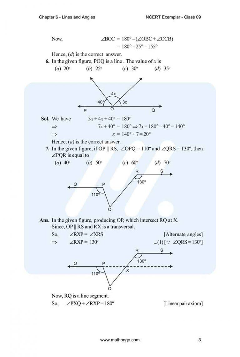 NCERT Exemplar for Class 9 Maths Chapter 6 – MathonGo